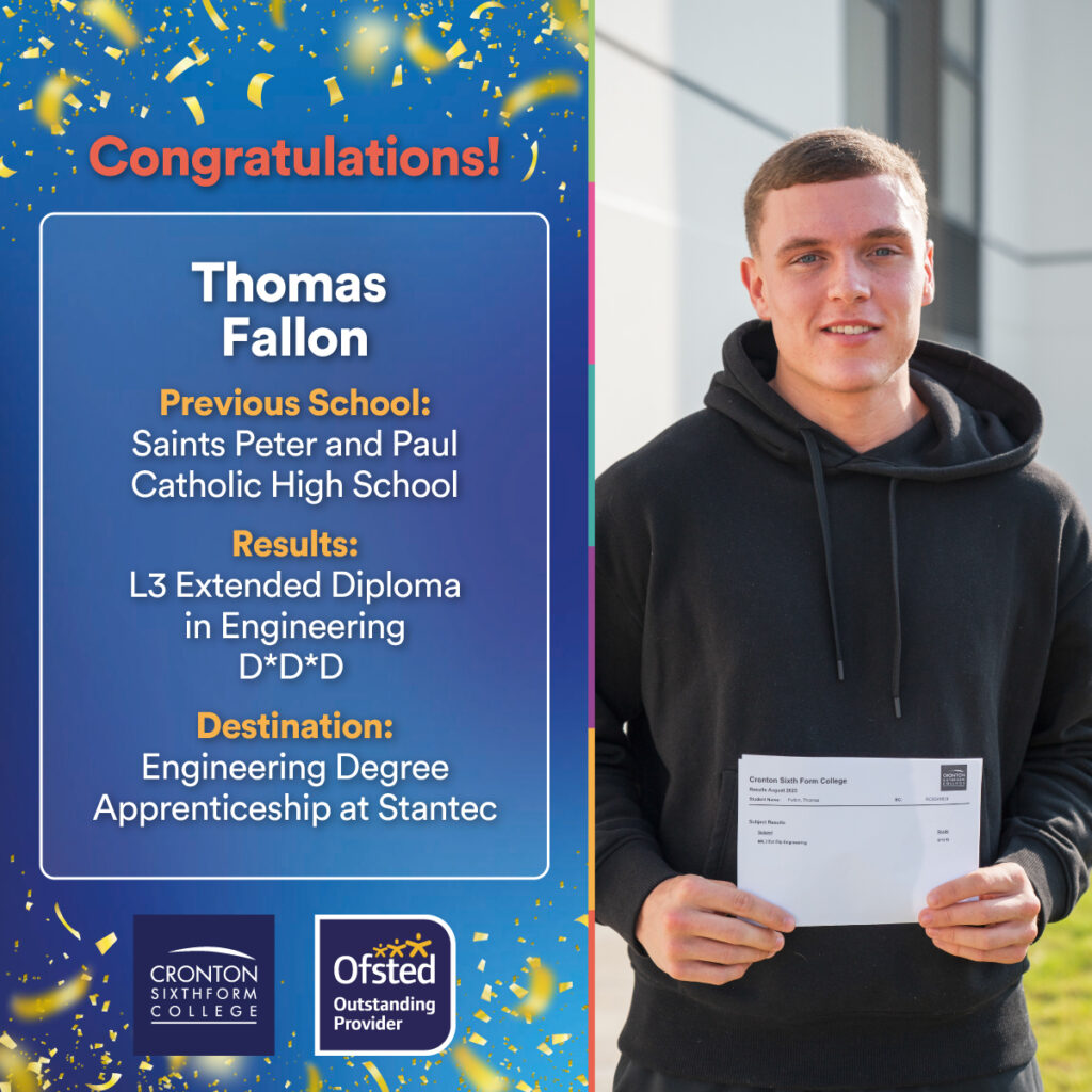 Outstanding results at Cronton Sixth Form College